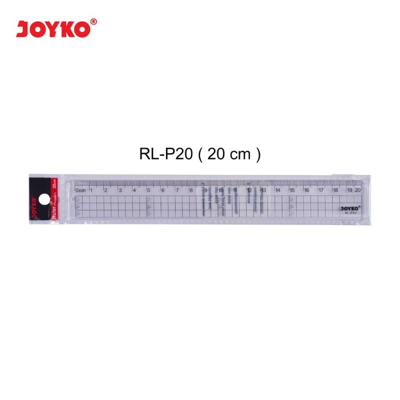 Jual Ruler Joyko RL-P20 20cm Mistar Penggaris Bening Transparant 20 cm ...