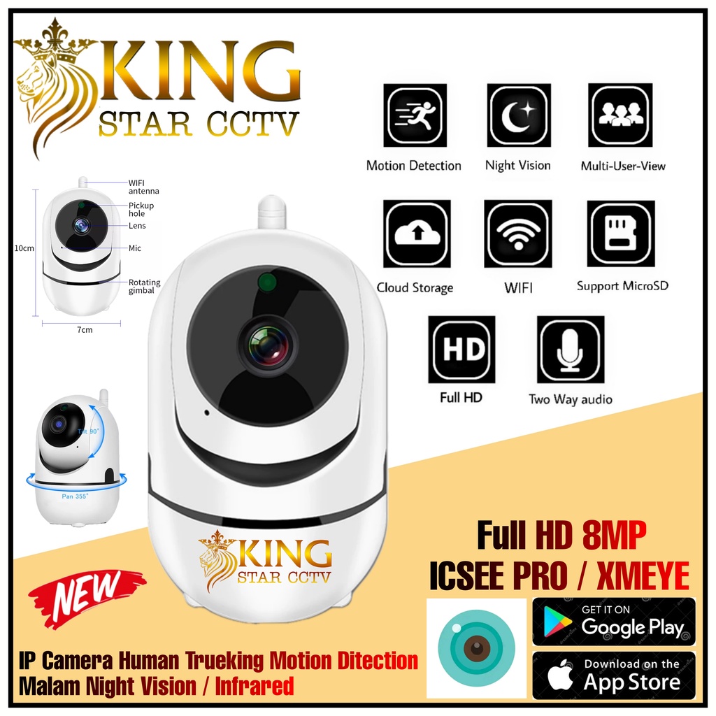Jual IP Camera Indoor CCTV Human Tracking CCTV Mini Motion Detection ...