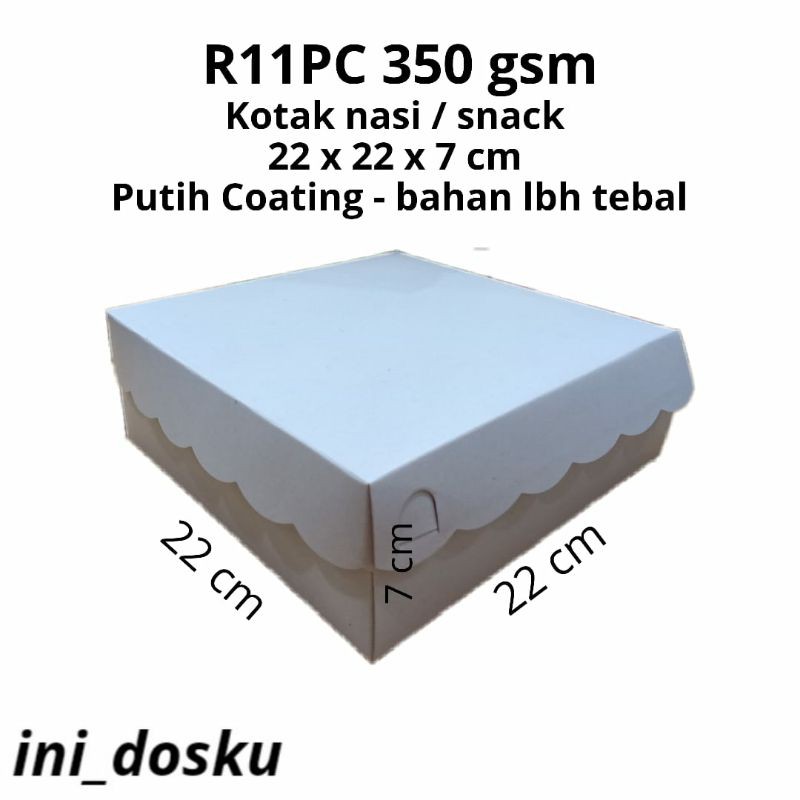 Jual DOS NASI / DUS / KOTAK KUE/ SNACK BOX R11 350 gsm (LBH TEBAL ...