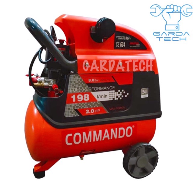 Jual Air Compressor Kompresor Angin Portable Commando 24 Liter | Shopee ...