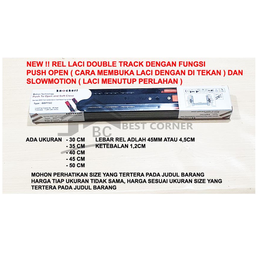 Jual REL LACI KNOCKERS 30 CM PUSH OPEN DAN SOFT CLOSING / SLOWMOTION ...