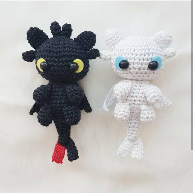 Jual Amigurumi (Boneka Rajut) Toothless Nightfury/Lightfury | Shopee ...