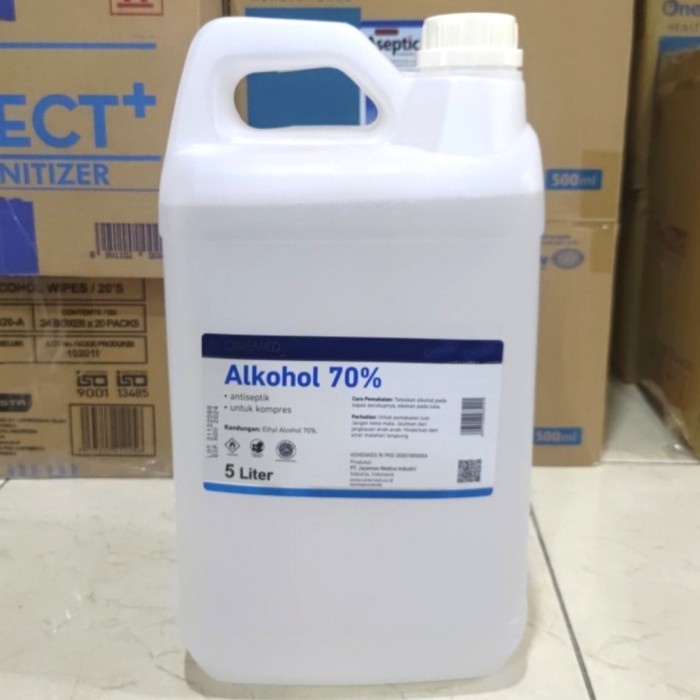 Jual P3K-PERALATAN- ONEMED ALCOHOL 70% ANTISEPTIC 5 LITER/ANTISEPTIK ...