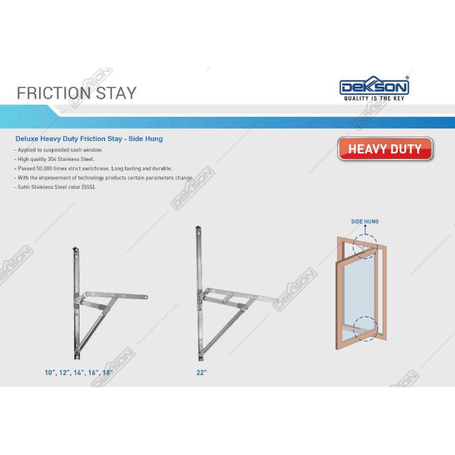 Jual FRICTION STAY DEKKSON DELUXE FS HD S250 12" SIDE HUNG FRICTION ...