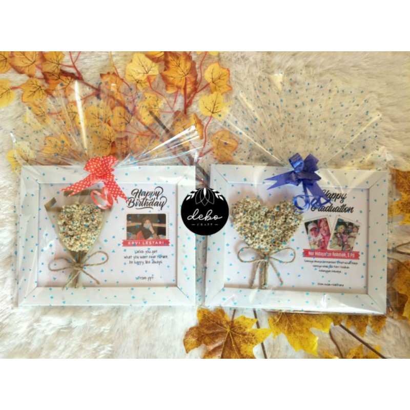 Jual Bingkai Foto Bunga Edelweis Rustic Kado Wisuda Wedding Ulang Tahun ...