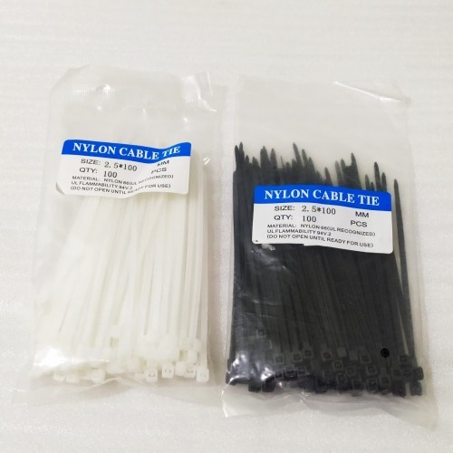 Jual cable ties 10cm hitam putih / nylon cable tie / kabel ties ...