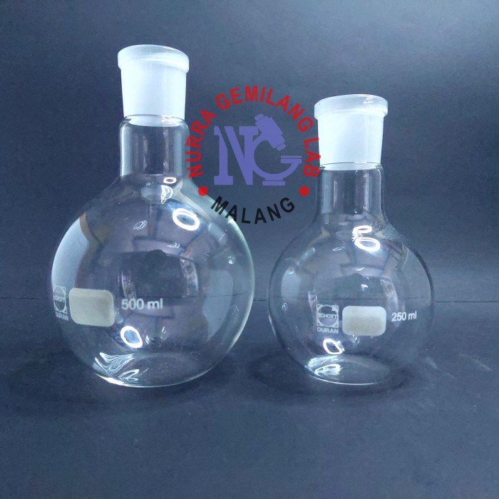 Jual Boiling flask flat bottom labu didih 250 ml Duran Germany | Shopee ...
