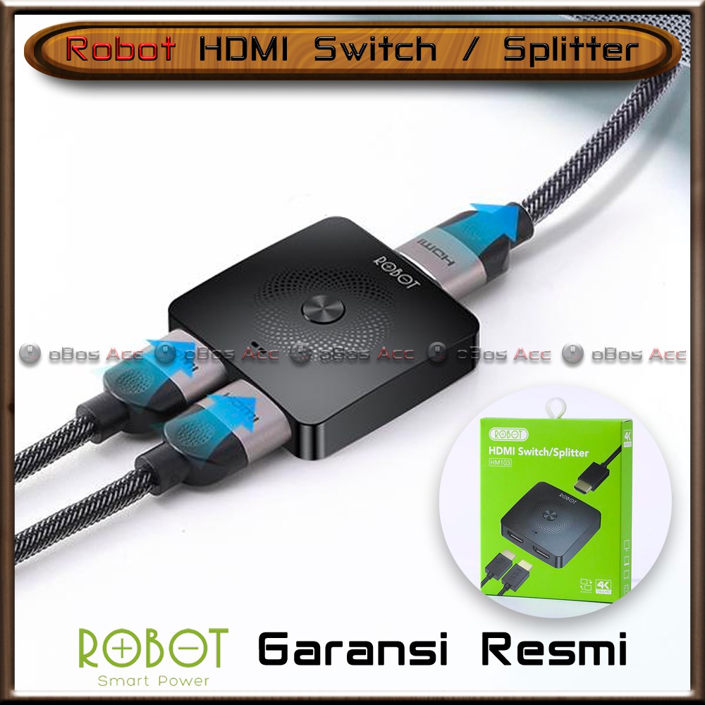 Jual HDMI Switch Splitter Robot HM103 Switcher 2 Port Ultra 4K | Shopee ...