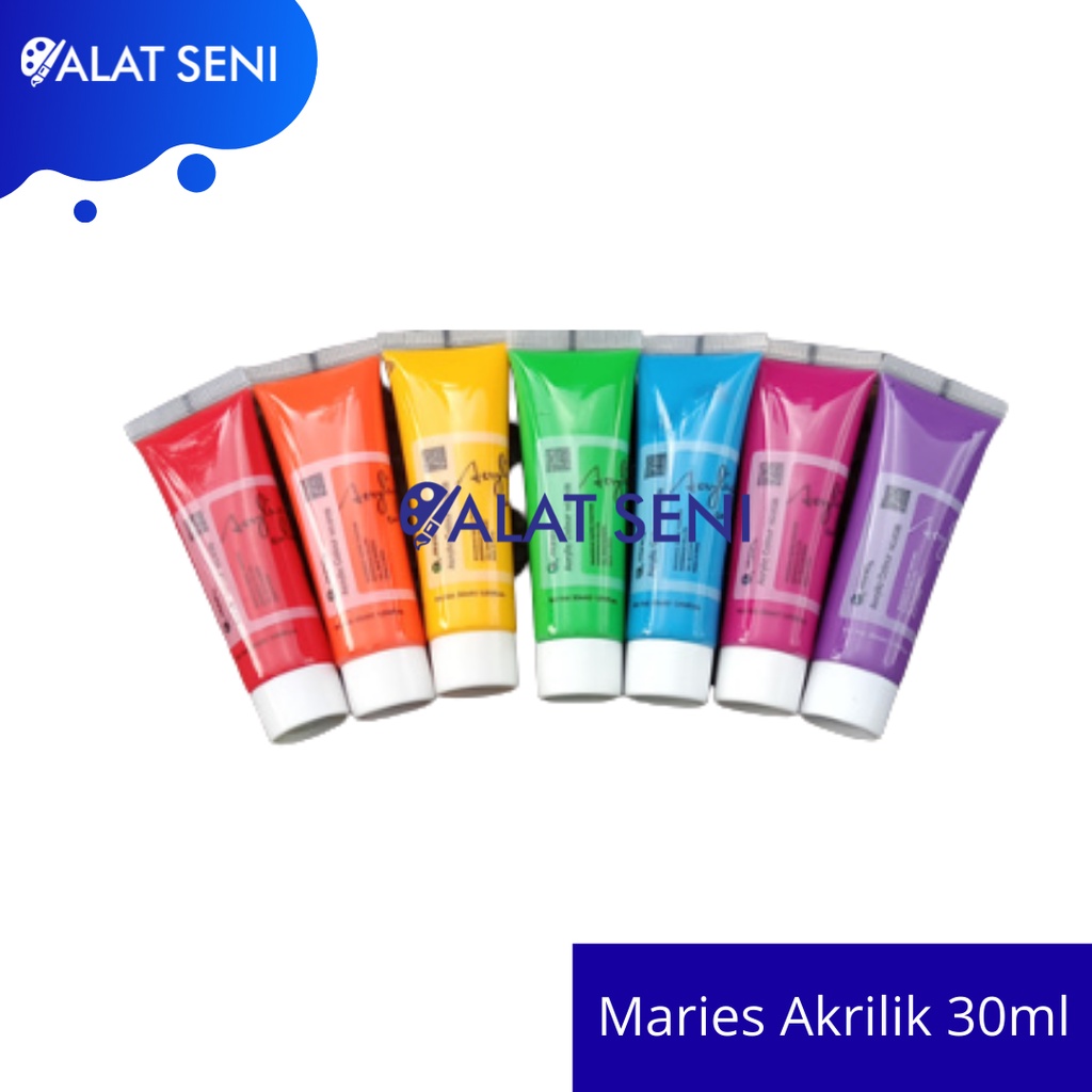 Jual Maries Cat Acrylic 7 Warna Dasar / Cat Acrylic Warna Dasar Ukuran ...