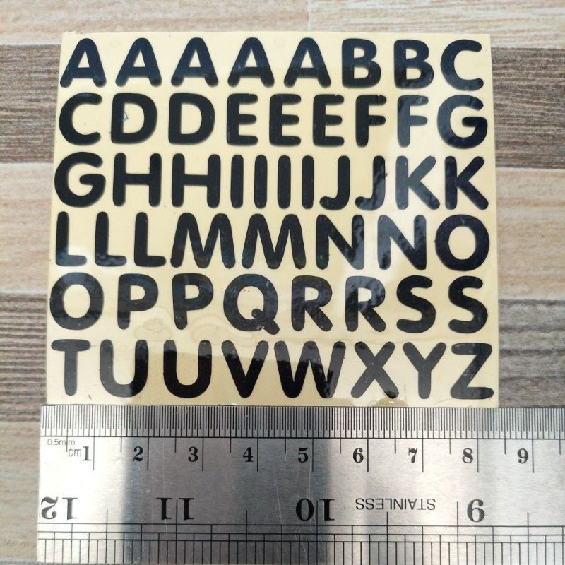Jual stiker cutting huruf ukuran 8,4cmx7,2cm | Shopee Indonesia