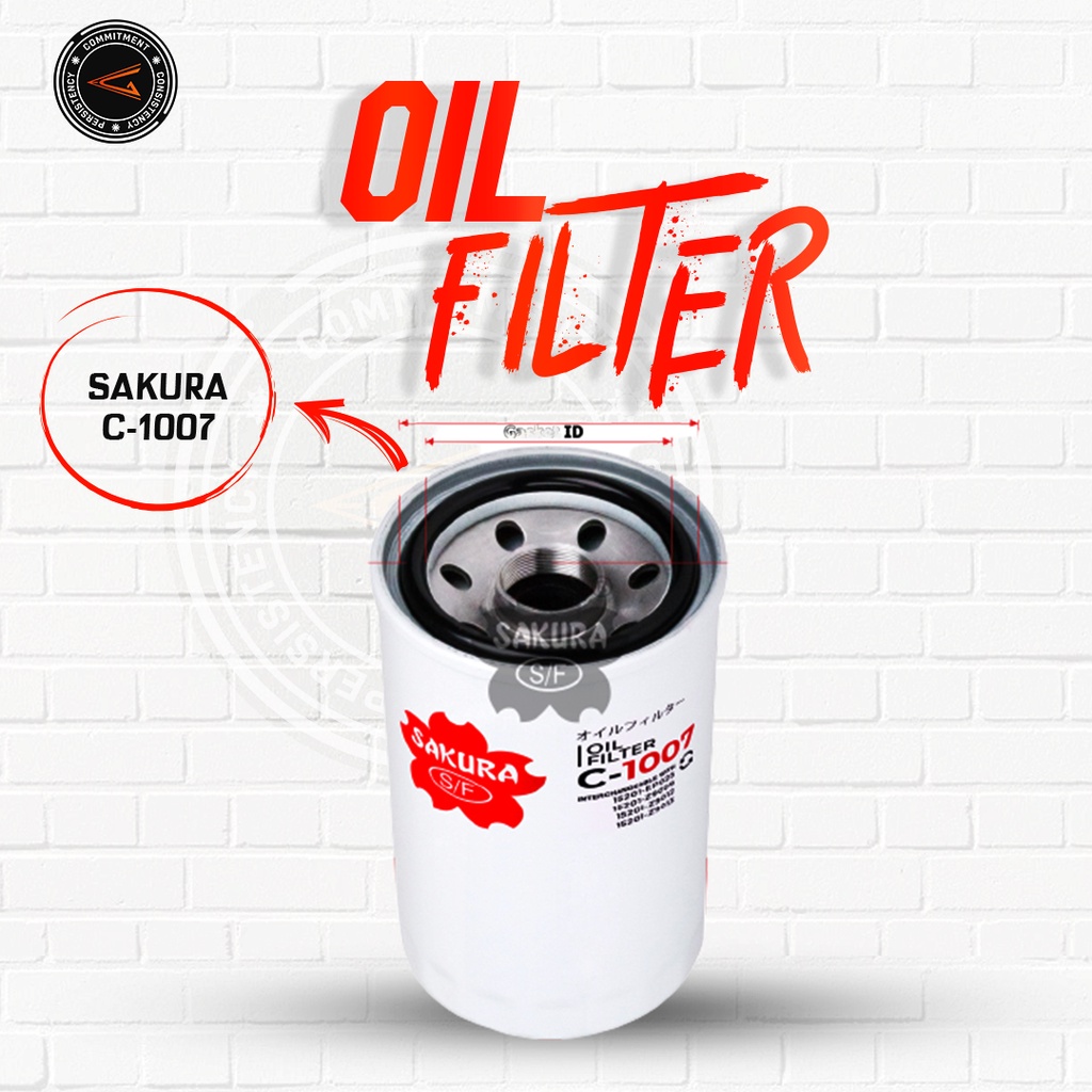 Jual Sakura Oil Filter C-1007/ C1007 / Sakura Filter Nissan Mitsubishi ...