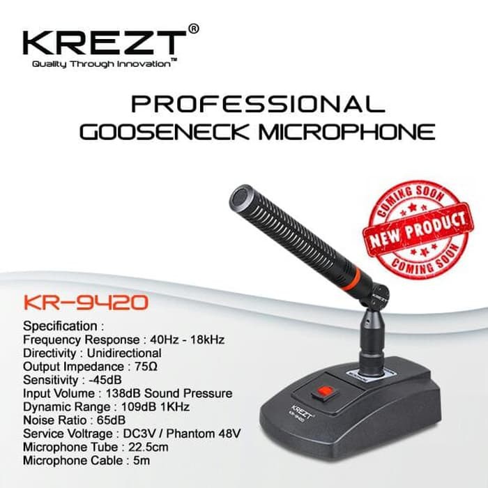 Jual Mic / Microphone Krezt KR-9420 Gooseneck Condenser Meja Podium ...