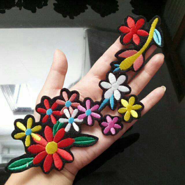 Jual Patch bunga warna warni/patch bordir/bordir tempel/aplikasi bordir ...
