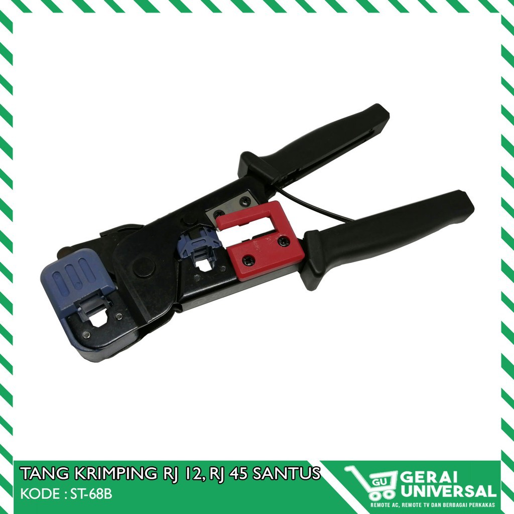 Jual TANG KRIMPING CRIMPING PRESS SKUN RJ 12 RJ 45 SANTUS ST-68B ...