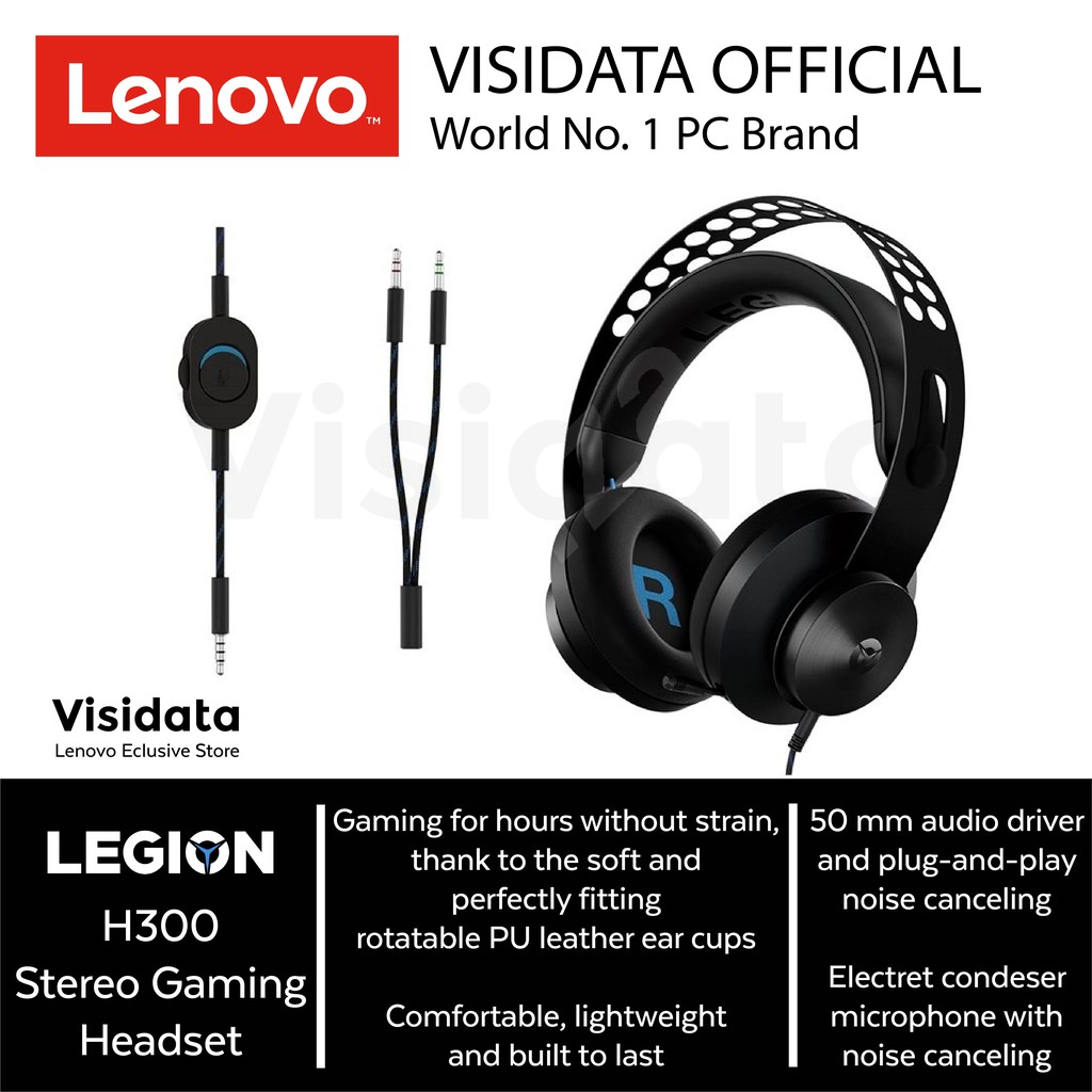 Jual Lenovo LEGION H300 Stereo Gaming Headset - Garansi Resmi | Shopee ...