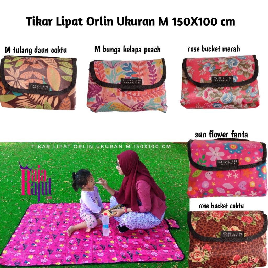 Jual Tikar Lipat Piknik Original Orlin Ukuran Medium 150X100 cm | Shopee Indonesia