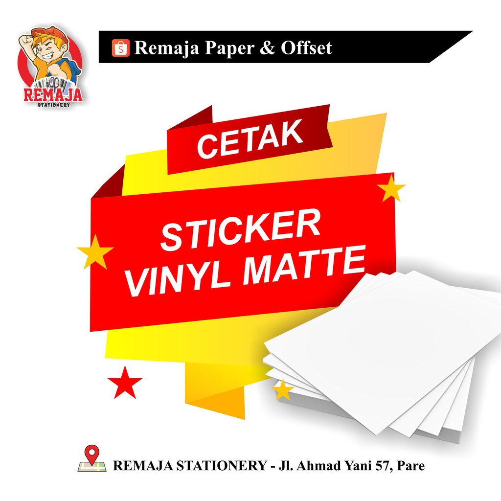 Jual Cetak print Sticker / stiker Vinyl susu Doff/ Matte A3+ | Shopee ...