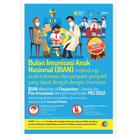 Jual Poster Kesehatan | Poster Bulan Imunisasi Nasional BIAN | Shopee ...