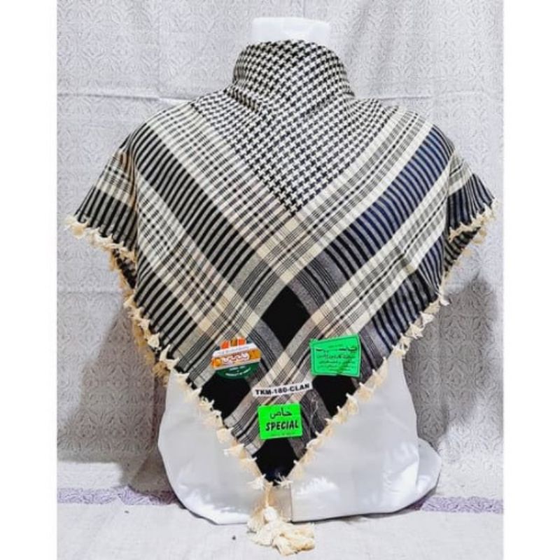 Jual Sorban Arab Yasmeen dengan motif khas Kotak Kotak dan warna kalem ...