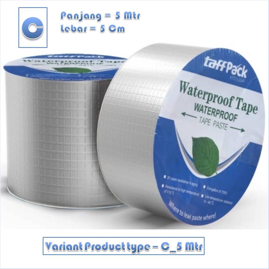 Jual Lakban Anti Bocor Aluminum Foil Perekat Super Tape Waterproof Lebar 5cm x Panjang 5m - Lem ...