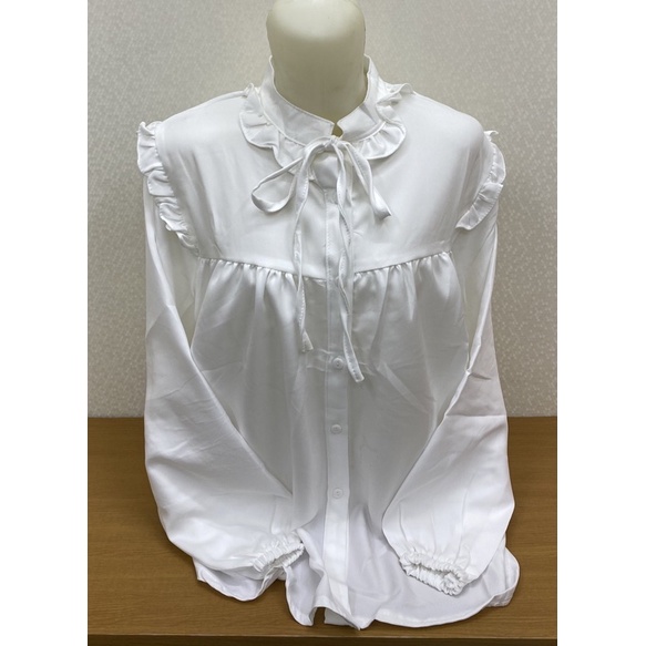 Jual BLOUSE KOREA -BLOUSE SHANGHAI RUMBAI TALI - ATASAN WANITA ...