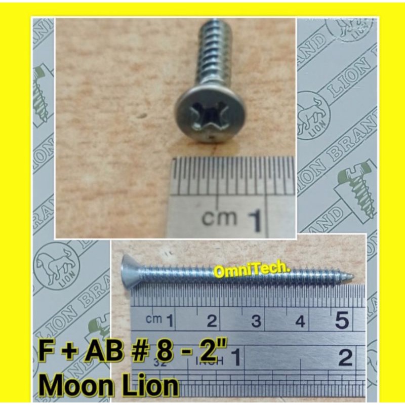 Jual "10 Pcs" Sekrup Tap Tapping Screw FAB FH Kepala Rata (+) Moon Lion ...