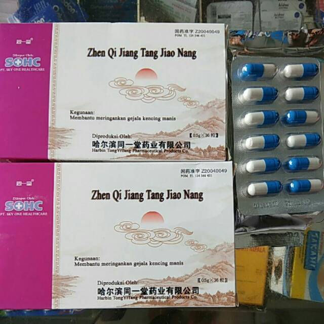 Jual Obat GULA DIABETES herbal sinse Zhen Qi jiang tang jiao nang ...