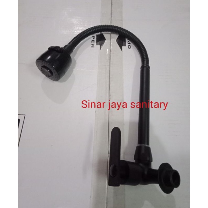 Jual Kran flexible stainless kitchen sink flexible hitam tembok / Kran flexible tembok murah ...