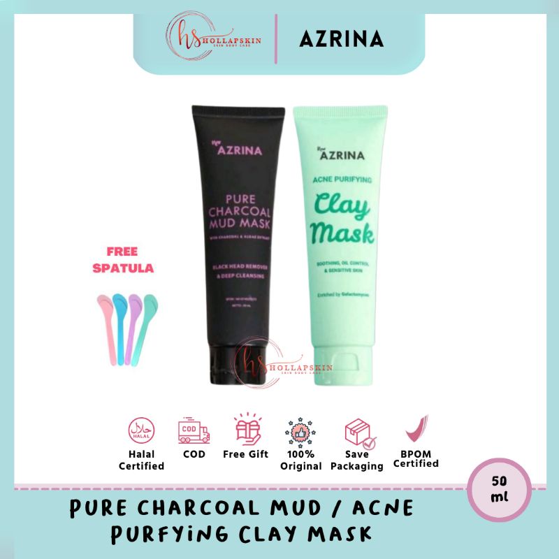 Jual (SIAP KIRIM) AZRINA - PURE CHARCOAL MUD MASK ACNE PURIFYING CLAY ...