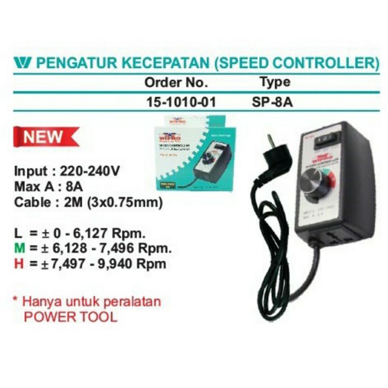 Jual wipro 8A speed control /alat pengatur kecepatan wipro /speed ...