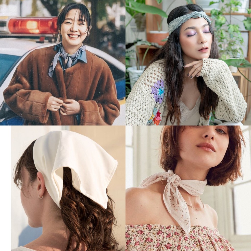 Jual Bandana bando retro polos simpul aksesoris rambut leher headwrap ...