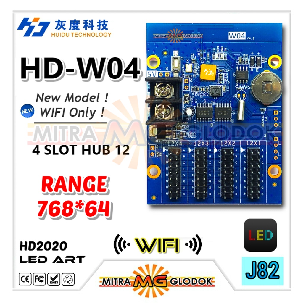 Jual HD-W04 HUIDU CONTROLLER RUNNING TEXT WIFI HD - W04 KONTROLLER WIFI ...