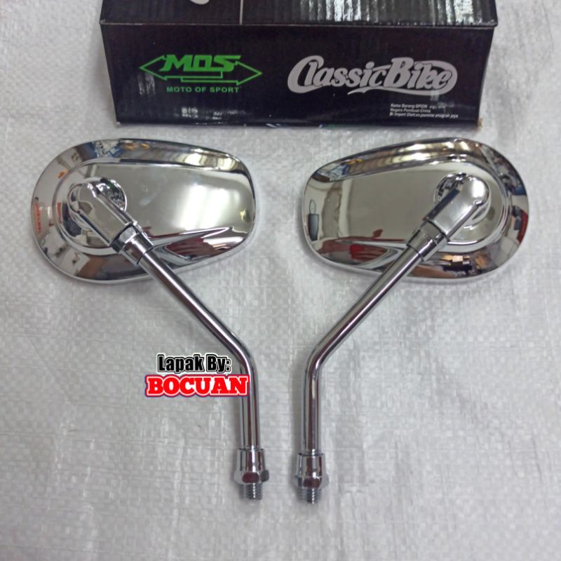 Jual Spion oval chrome w175 thunder 125 scoopy cb 100 krom harley ...