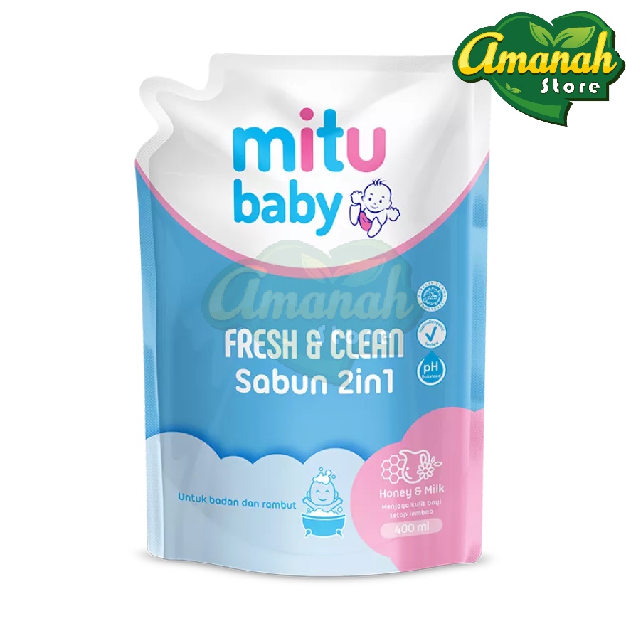 Jual MITU Baby Sabun Mandi Fresh & Clean 2 in 1 Refil | Milk Bath 200ml ...