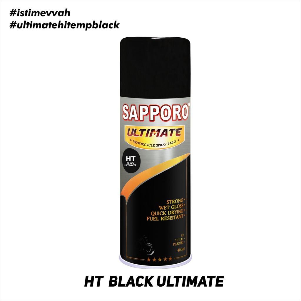 Jual SAPPORO ULTIMATE HIGH TEMP BLACK 400ml.CAT KNALPOT,CAT TAHAN PANAS.WARNA HITAM DOFF ...