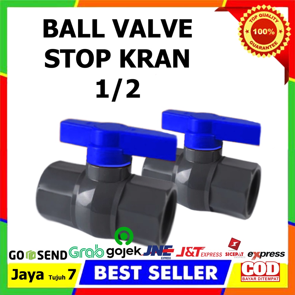 Jual STOP KRAN 1/2 INCH / BALL VALVE 1/2 INCH MURAH / BALL VALVE PVC ...