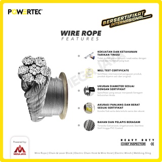 Jual POWERTEC Wire Rope / Kawat Seling Baja 7x7 SS 304 1mm - 1 Meter | Shopee Indonesia