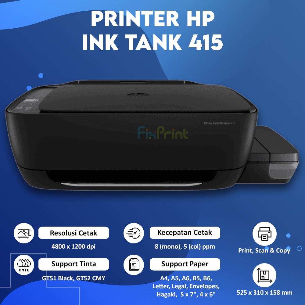Jual PRINTER HP INKTANK 415 PRINT SCAN COPY WIRELESS INFUS MULTI FUNGSI ...