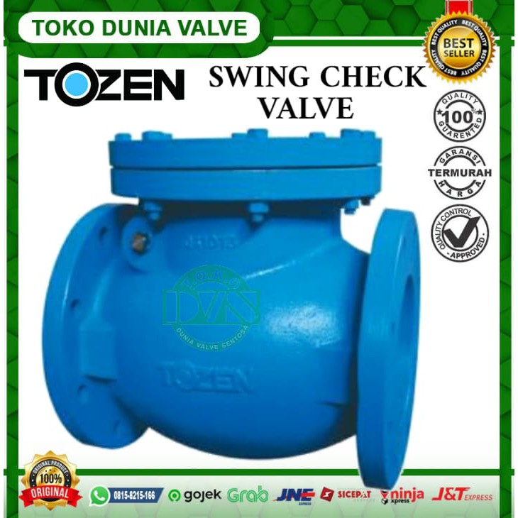 Jual TOZEN DN125 5" SWING CHECK VALVE CAST IRON JIS10K /16K/PN16 HARGA ...