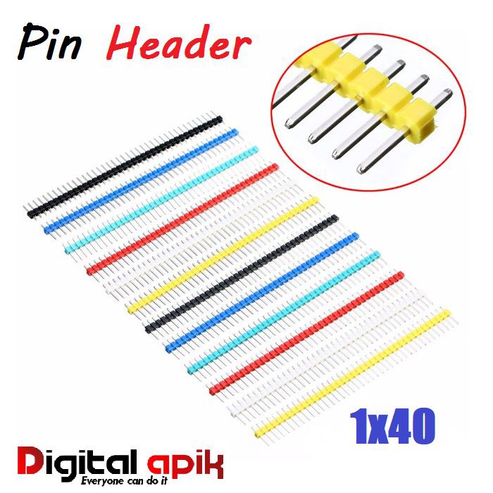 Jual Pin Header Warna Male Tulang Ikan Single Row 1x40 40p Strip 2.54mm ...