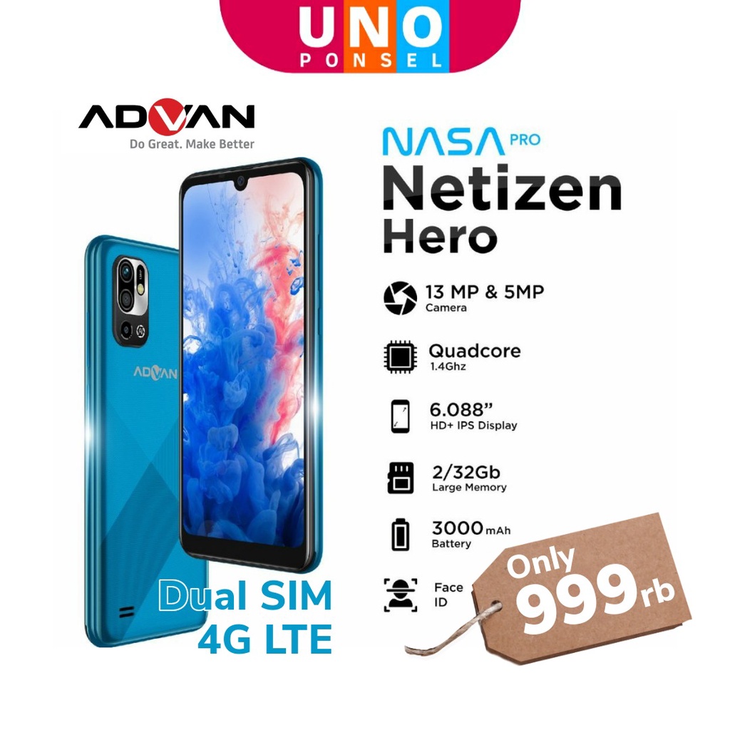Jual Advan Nasa Pro RAM 2 / 32GB Netizen Hero Smartphone Android 11 ...