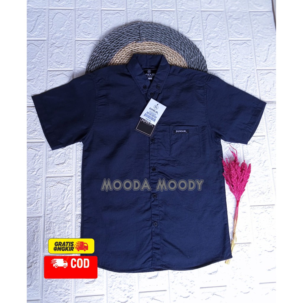 Jual Mooda Moody - Kemeja Anak LaKi Laki Lengan Pendek warna Biru Nevy ...