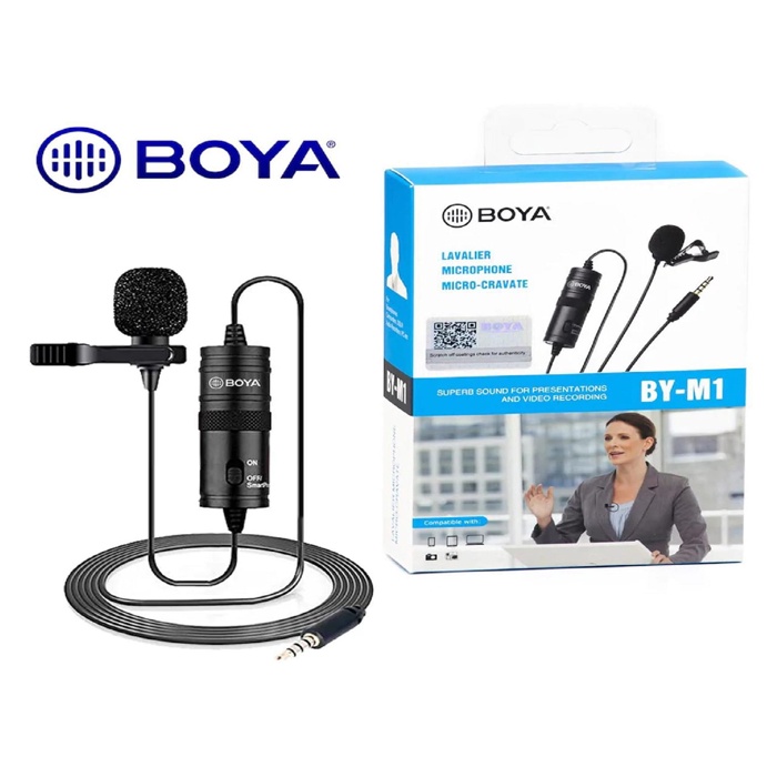 Jual BOYA BY-M1 Lavalier 3.5mm Microphone Clip-On Condenser Mic ...
