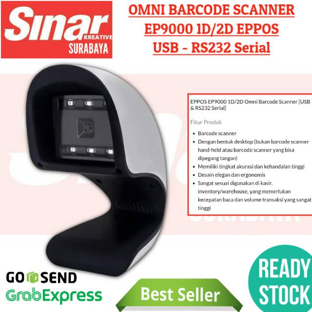 Jual EPPOS Omni Barcode Scanner 1D/2D EP9000 - USB | Shopee Indonesia