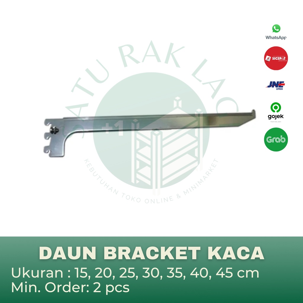 Jual Daun Bracket Breket Rak Toko Display Kaca Rak Dinding Buku Sepatu ...