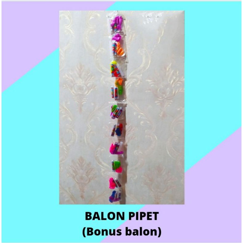 Jual BALON PIPET/10 Pcs/Bonus balon karet/Balon angkasa/Permainan Jadul ...