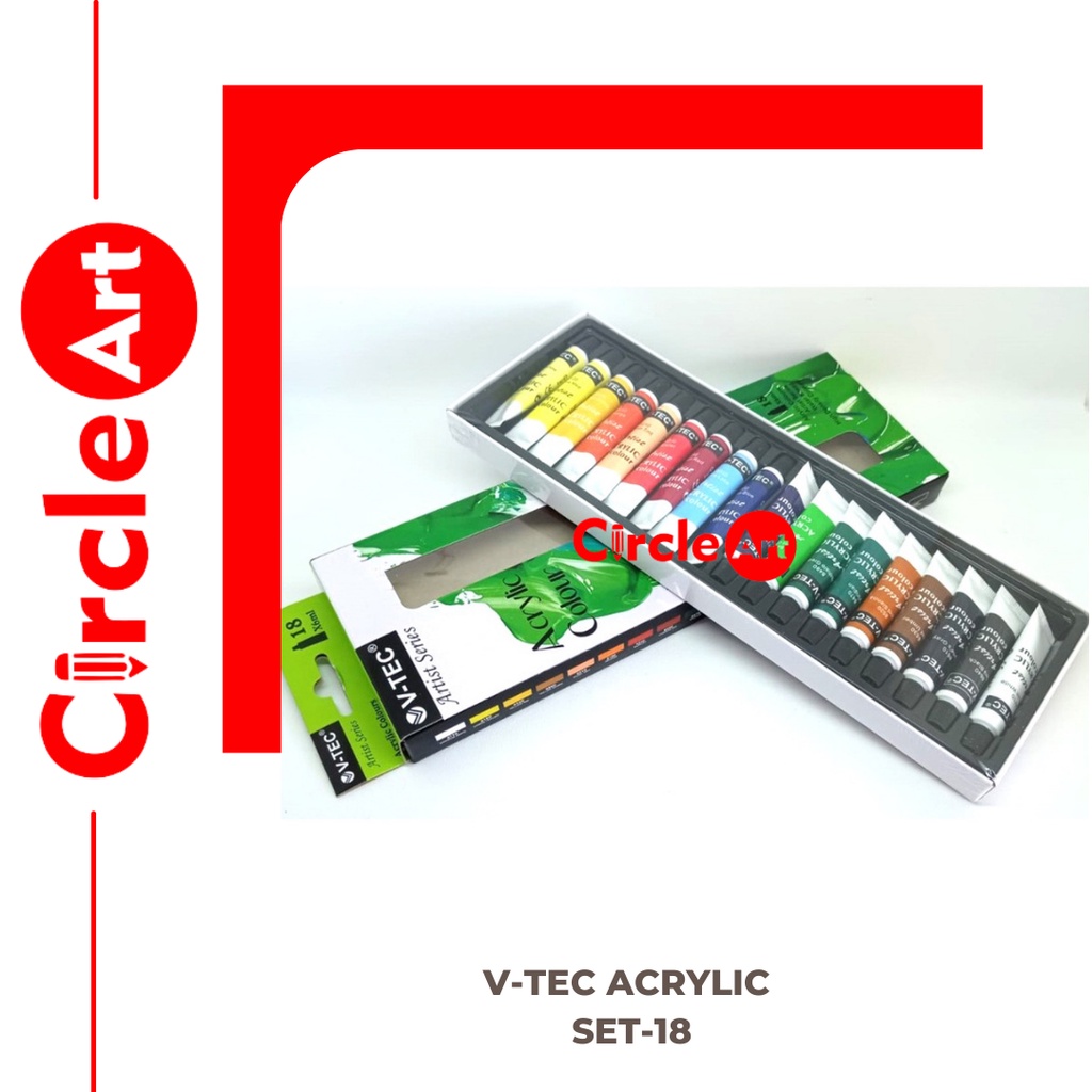 Jual V-Tec Acrylic Colours Set 18 6ml / Cat Akrilik / V-tec Akrilik Set ...