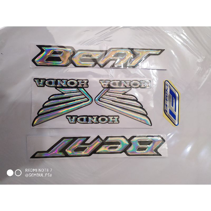 Jual STICKER SET TIMBUL RESIN HOLOGRAM TULISAN HONDA BEAT . LOGO HONDA ...
