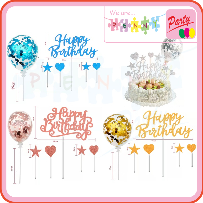 Jual Hiasan Kue Ulang Tahun / Tart Set Topper / Toper Happy Birthday ...