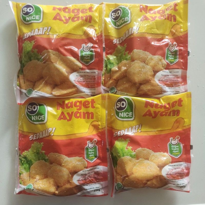 Jual NUGET AYAM SO NICE 250 GRAM // SO NICE SO GOOD CHICKEN NAGET 250 ...